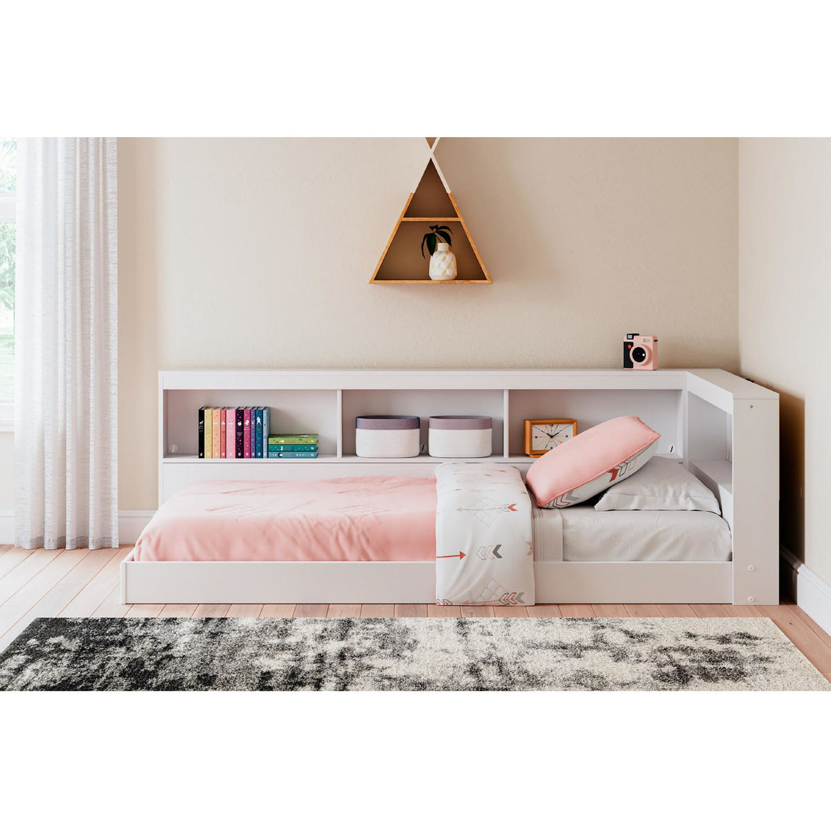 Piperton Twin Bookcase Storage Bed - White | Espace Tendance